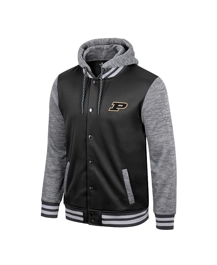 Colosseum Men's Black Purdue Boilermakers Robinson Hoodie Full-Snap ...