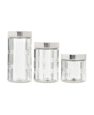 Style Setter Portland Round Glass Canisters with Lids, Set of 3 - Macy's