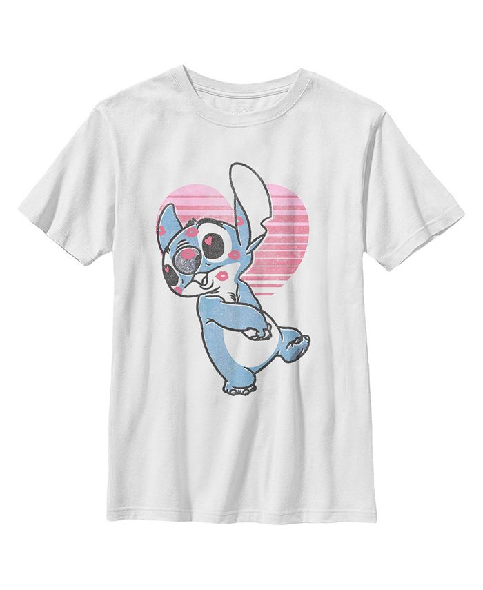 Disney Boy's Lilo & Stitch Valentine's Day Kissy Face Child T-Shirt ...