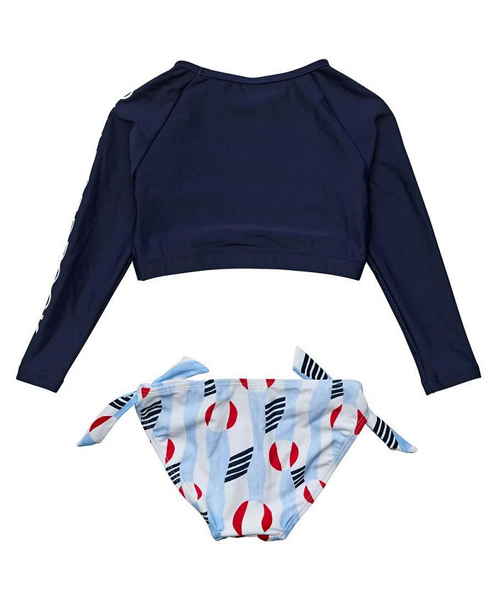Snapper Rock Toddler, Child Girls Beach Bounce Sustainable Crop LS Rash ...