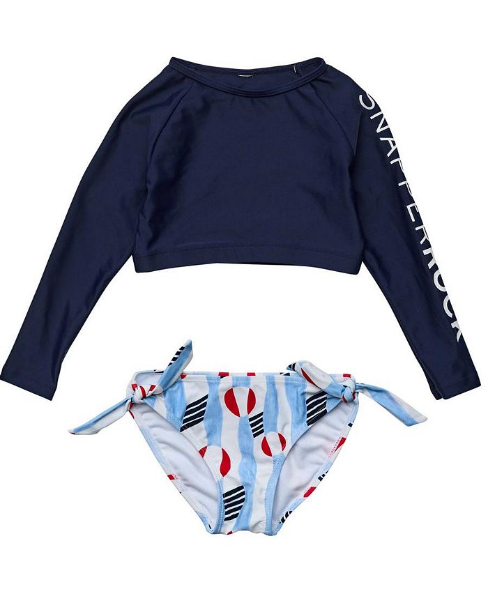 Snapper Rock Toddler, Child Girls Beach Bounce Sustainable Crop LS Rash ...