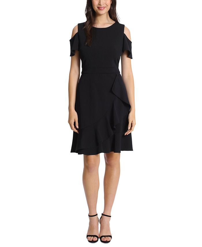 London Times Women's Cutout Ruffled A-Line Dress - Macy's