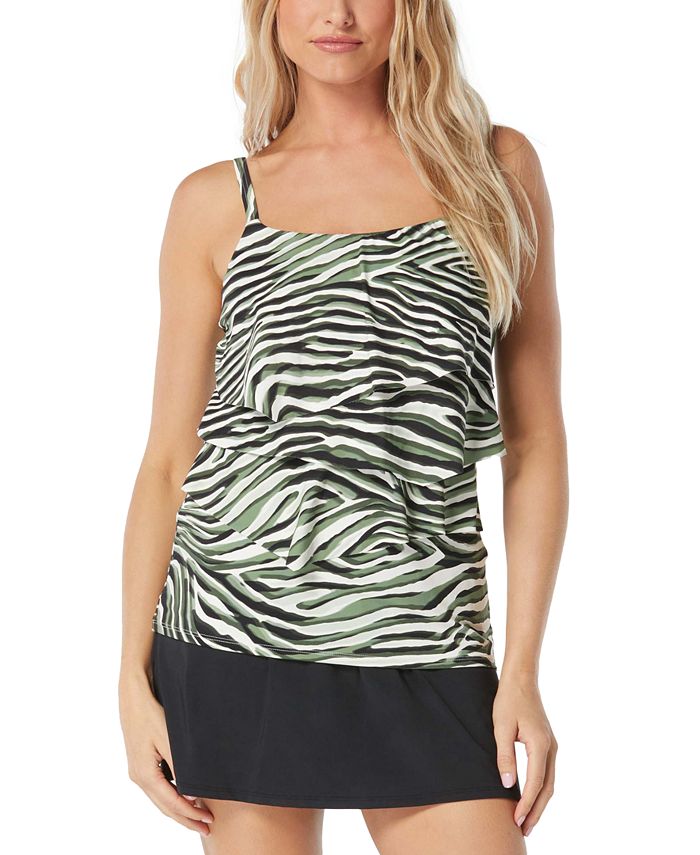 Coco Reef Womens Aura Ruffle Bra Sized Tiered Tankini Top Matching