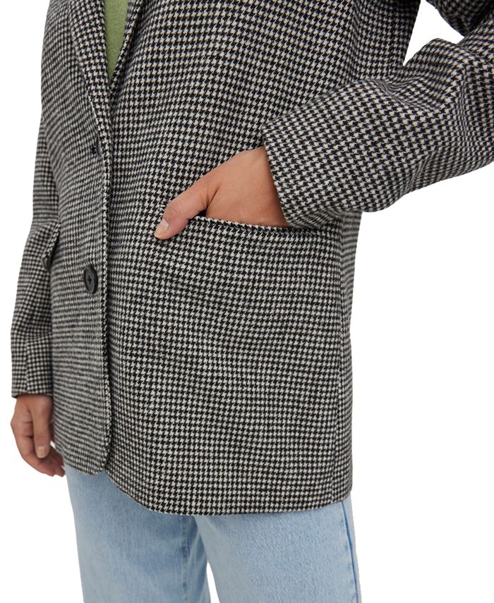 Vero Moda Women's Adele Check Oversized Blazer - Macy's