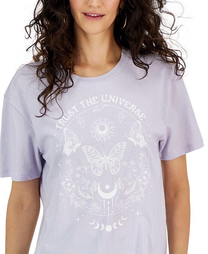 Rebellious One Juniors' Butterfly Graphic Crewneck T-Shirt - Macy's