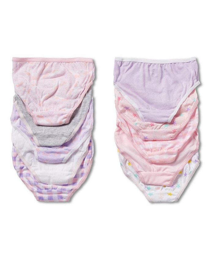 Tahari Little Girls 10-Pack Printed and Solid Cotton Briefs with Picot ...