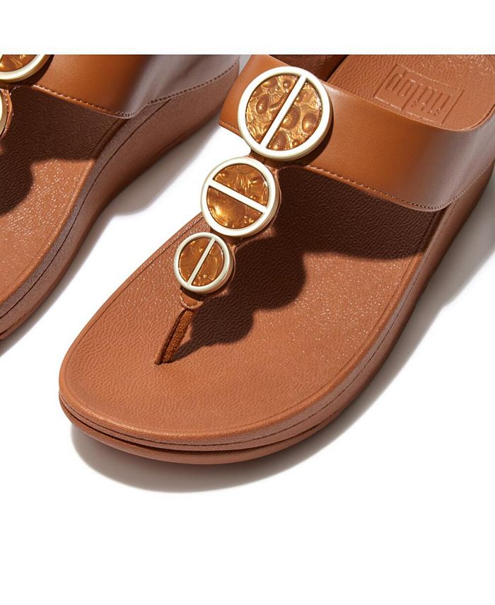 FitFlop Women's Halo Metallic Trim Toe Post Sandals - Macy's