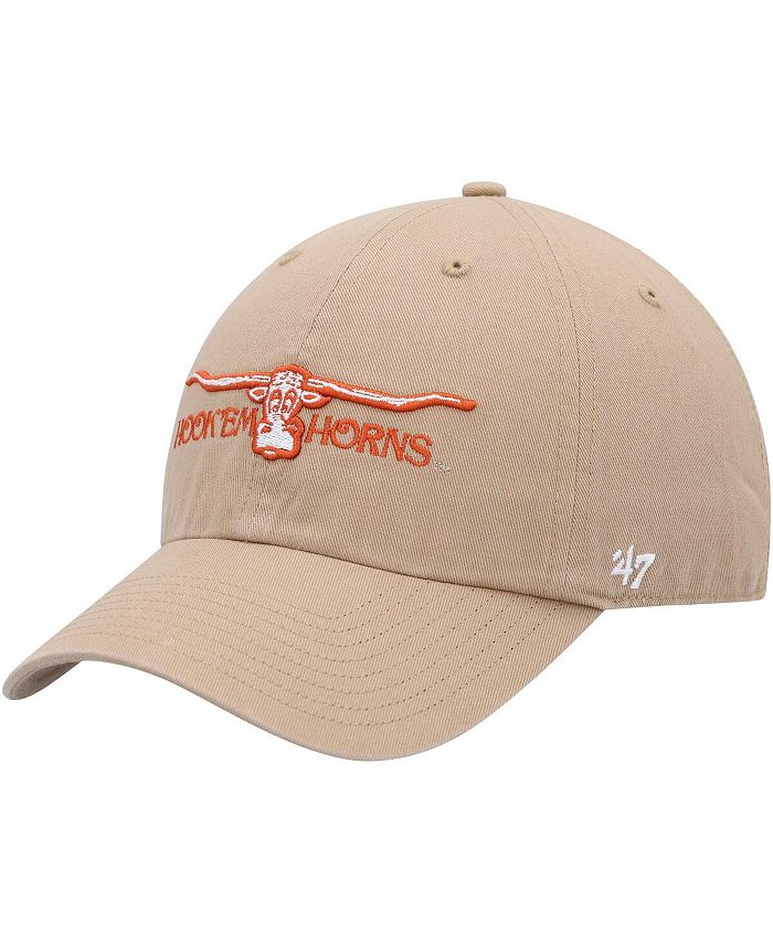'47 Brand Men's Khaki Texas Longhorns Vault Script Clean Up Adjustable ...