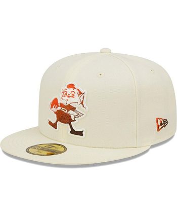 New Era Men's Cream Cleveland Browns Chrome Color Dim 59FIFTY Fitted ...