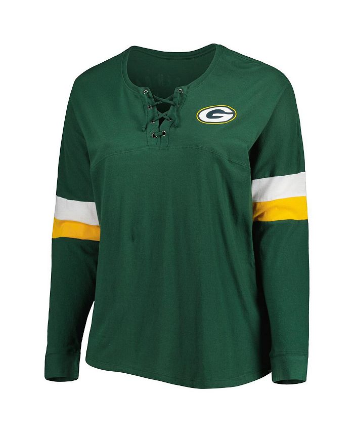 New Era Women's Green Green Bay Packers Plus Size Athletic Varsity Lace ...