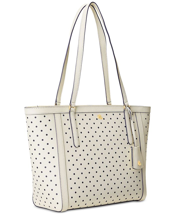 Lauren Ralph Lauren Clare Crosshatch Leather Medium Tote - Macy's