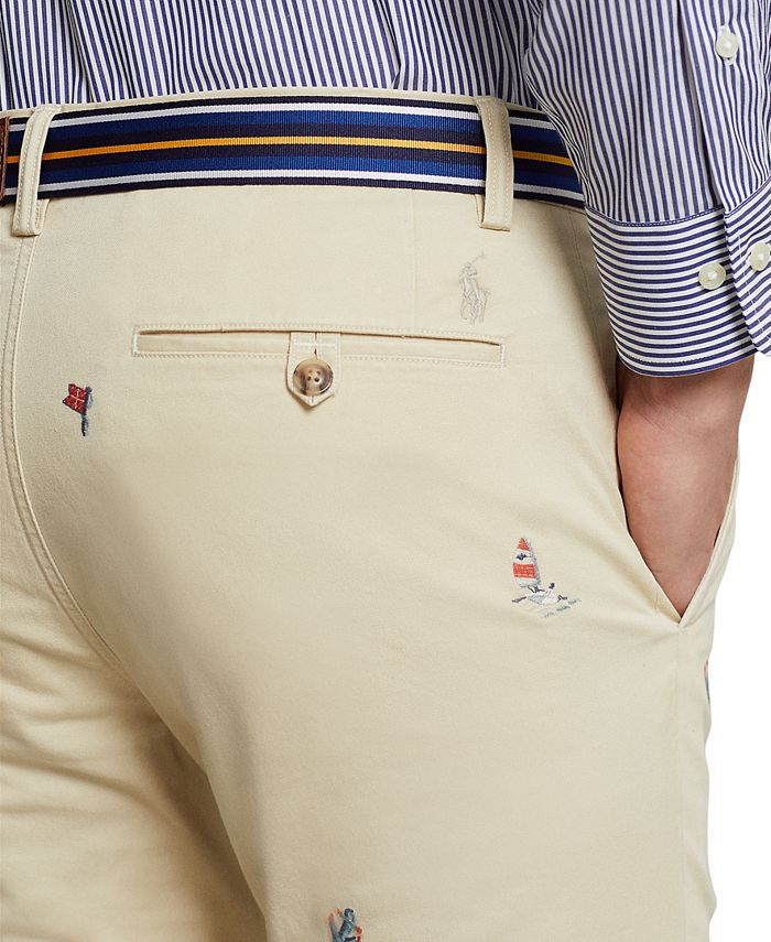 Polo Ralph Lauren Men's Slim Fit Embroidered Chino Pants - Macy's