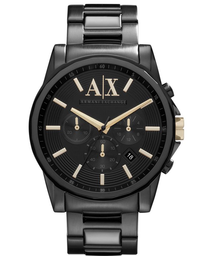A|X Armani Exchange AX Men's Black Stainless Steel Bracelet Watch 45mm ...