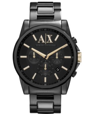 AX Men's Black Stainless Steel Bracelet Watch 45mm - Macy's