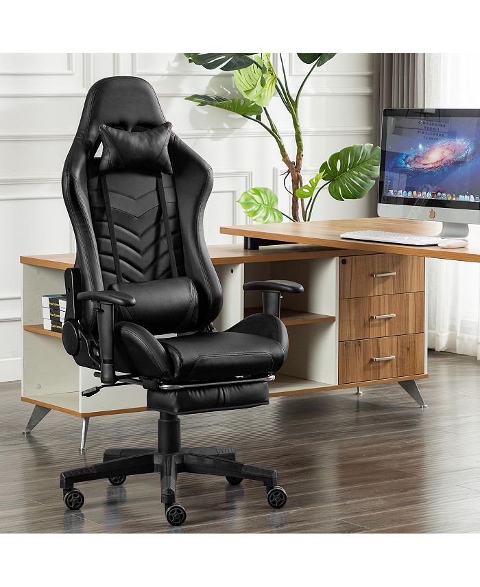 Gamefitz Adjustable Gaming Chair with Retractable Foot Rest & Reviews ...