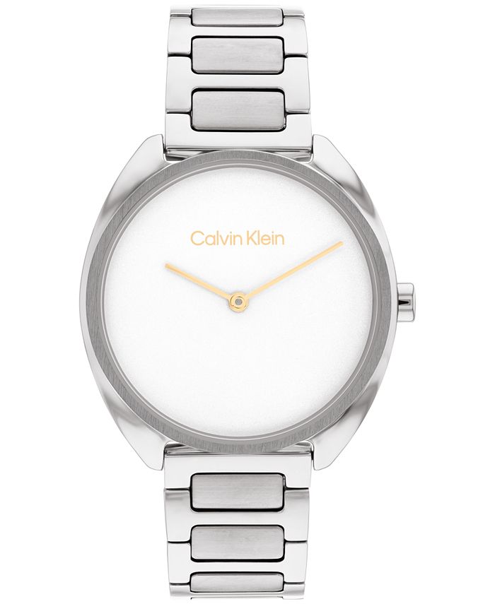 Calvin Klein Women's Silver-Tone Stainless Steel Bracelet Watch 34mm ...
