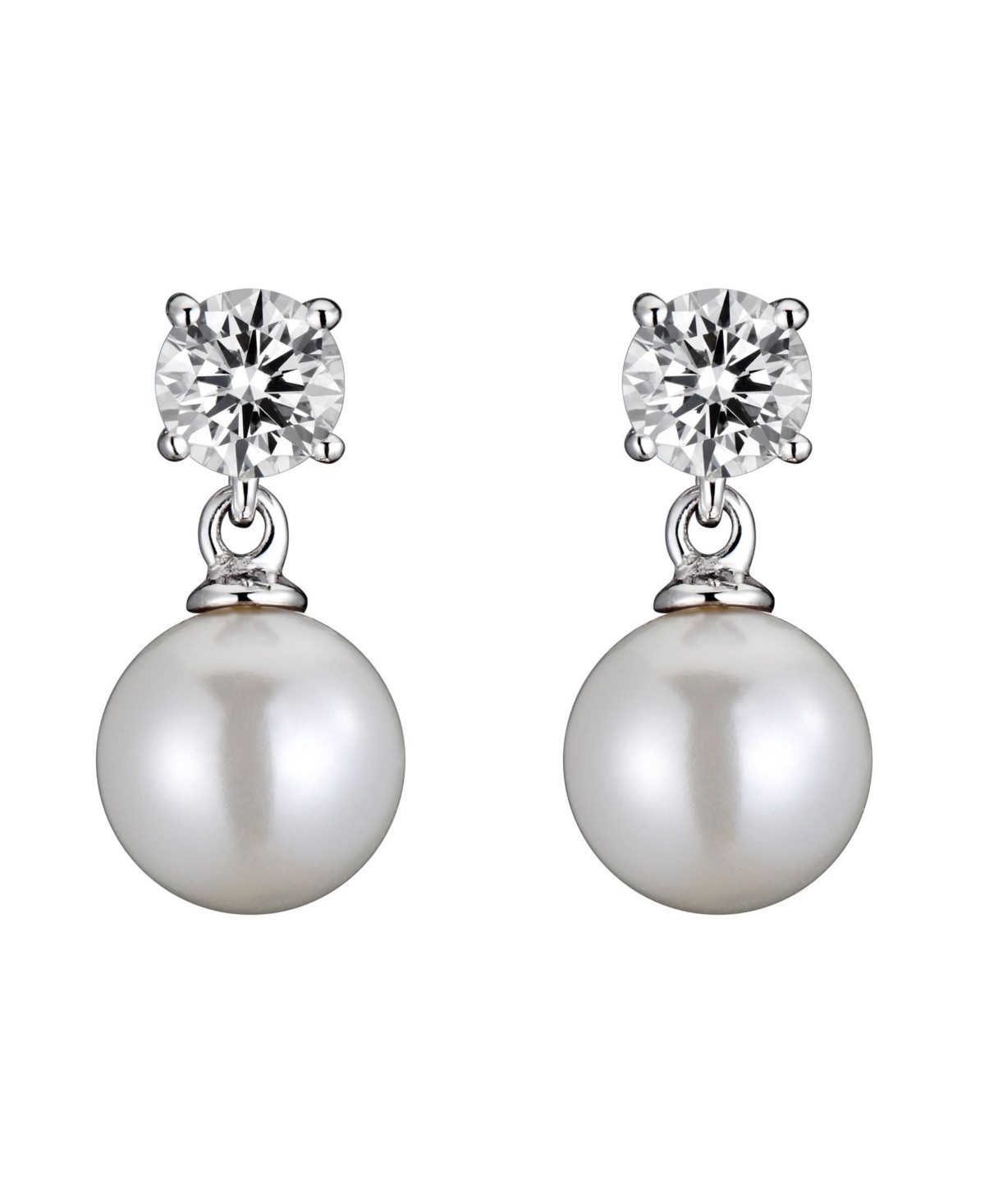 Click here for Sterling Silver Cubic Zirconia Pearl Drop Earrings... prices