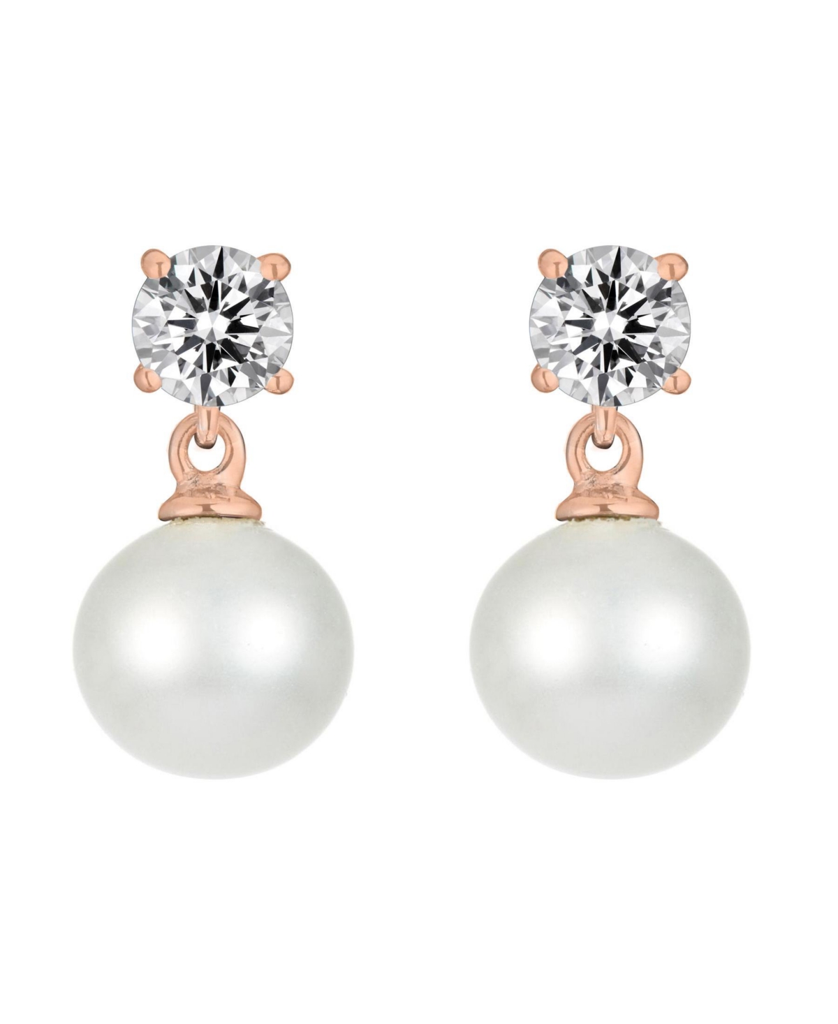 Click here for Sterling Silver Cubic Zirconia Pearl Drop Earrings... prices