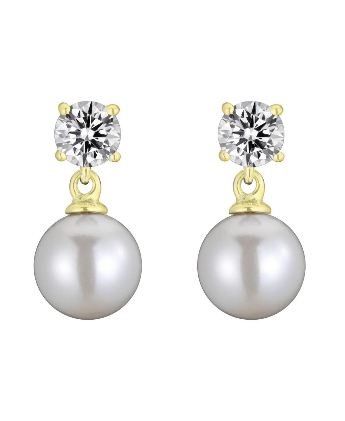 Click here for Sterling Silver Cubic Zirconia Pearl Drop Earrings... prices