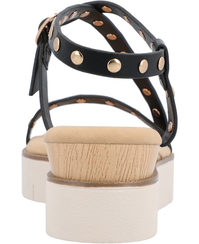 Journee Collection Women's Lindsay Studded Platform Sandals - Macy's