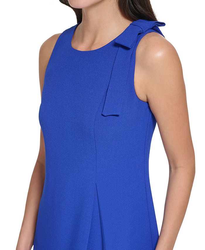 Vince Camuto Petite Bow-Trimmed Sleeveless Crepe Dress - Macy's