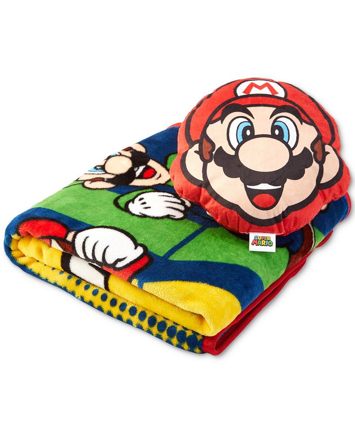 SUPER MARIO Nintendo 2-Pc. Pillow & Blanket Nogginz Set - Macy's