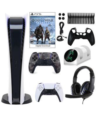 PS5 Digital GOW Console with Extra Gray Camo Dualsense Controller and ...