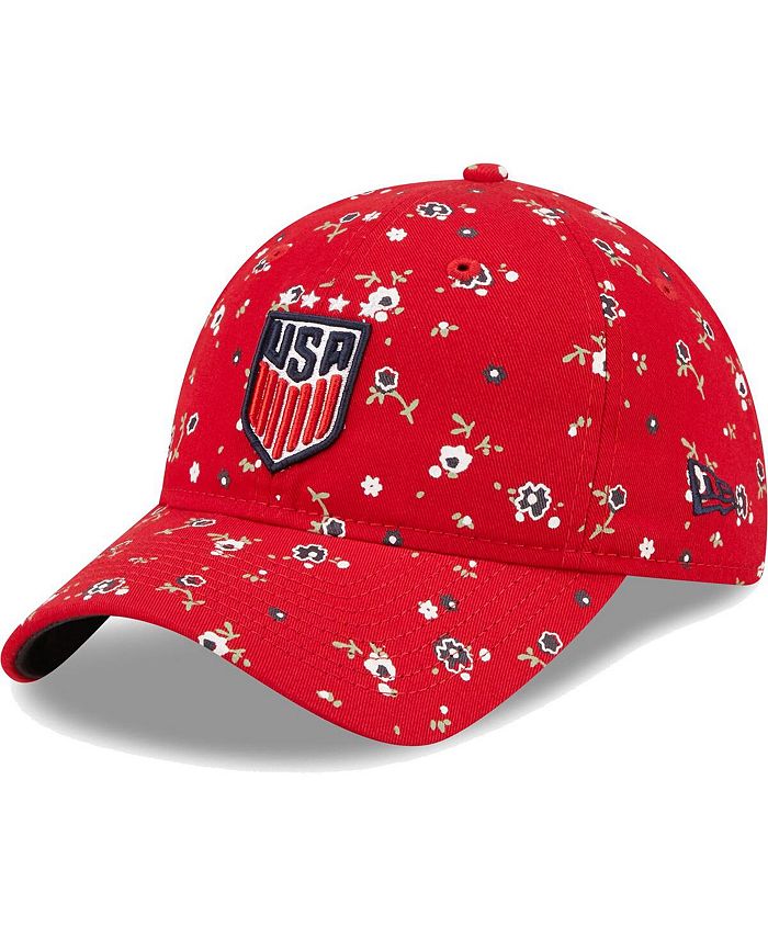 New Era Women's Red Uswnt Floral 9Twenty Adjustable Hat - Macy's