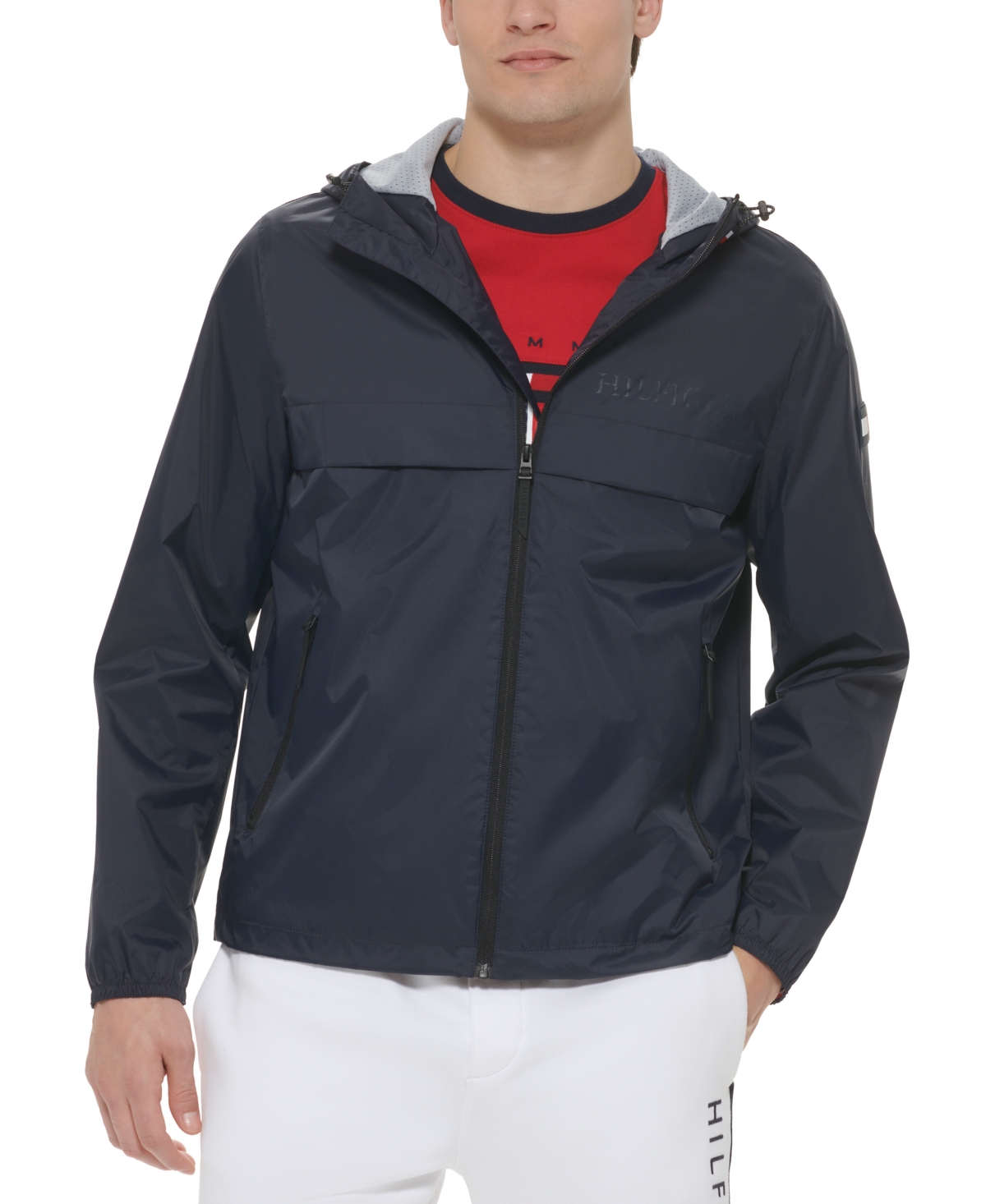 Click here for Tommy Hilfiger Mens Stretch Hooded Zip-Front Rain... prices