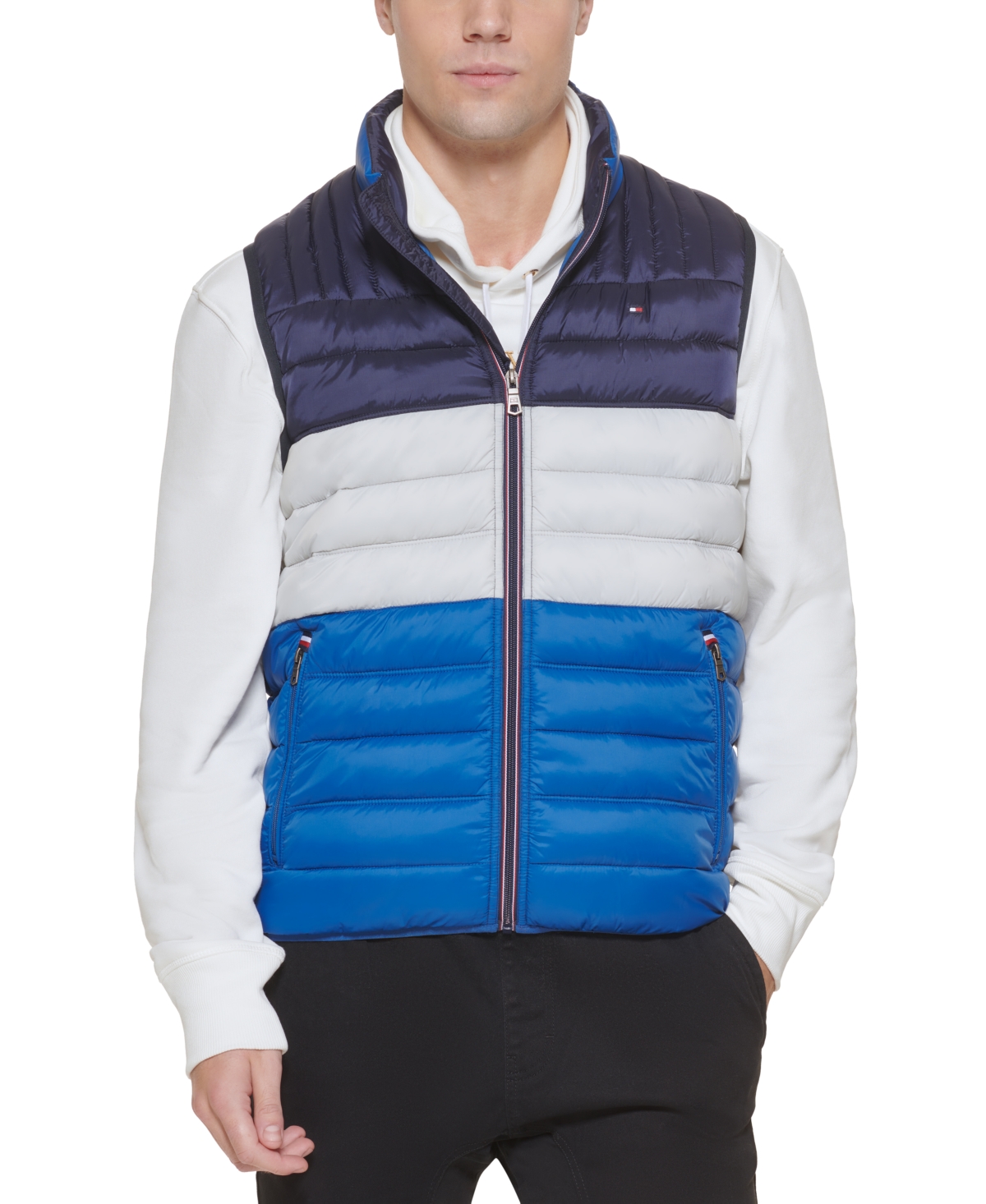 Click here for Tommy Hilfiger Mens Quilted Vest - Royal Blue Comb... prices
