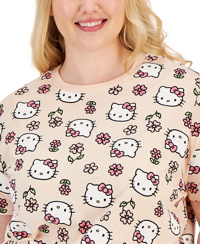 Love Tribe Trendy Plus Size Hello Kitty Short-Sleeve T-Shirt & Reviews ...