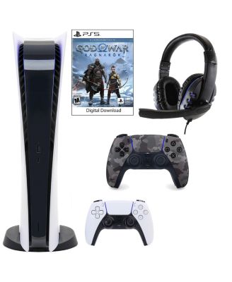 PS5 Digital GOW Console with Extra Gray Camo Dualsense Controller and ...