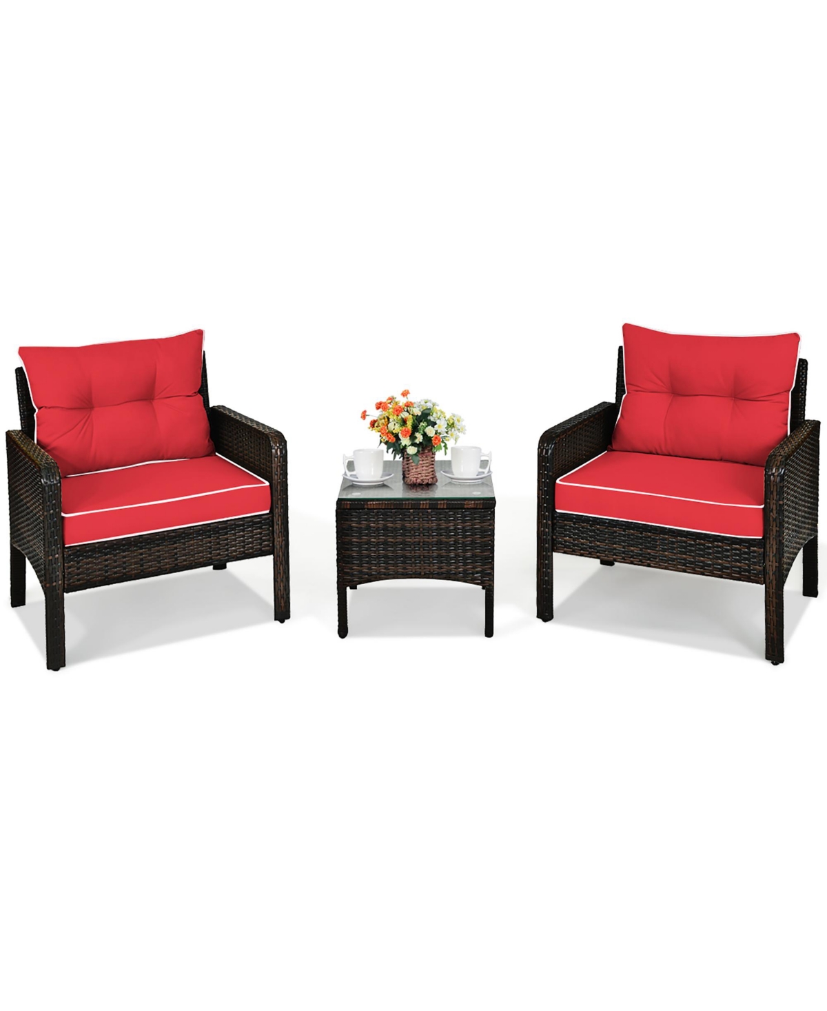 Click here for 3PCS Outdoor Rattan Conversation Set Patio Furnitu... prices