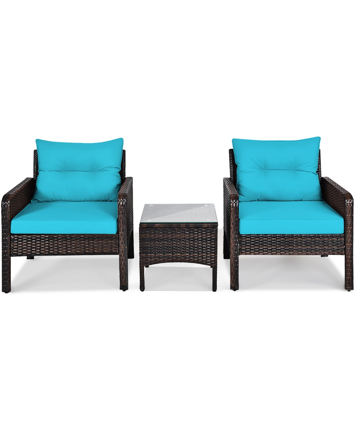 Click here for 3PCS Outdoor Rattan Conversation Set Patio Furnitu... prices