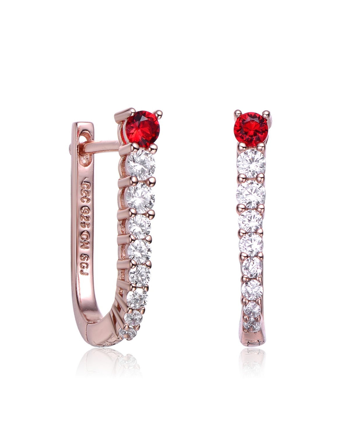 Click here for Sterling Silver Cubic Zirconia U-Shaped Huggie Hoo... prices