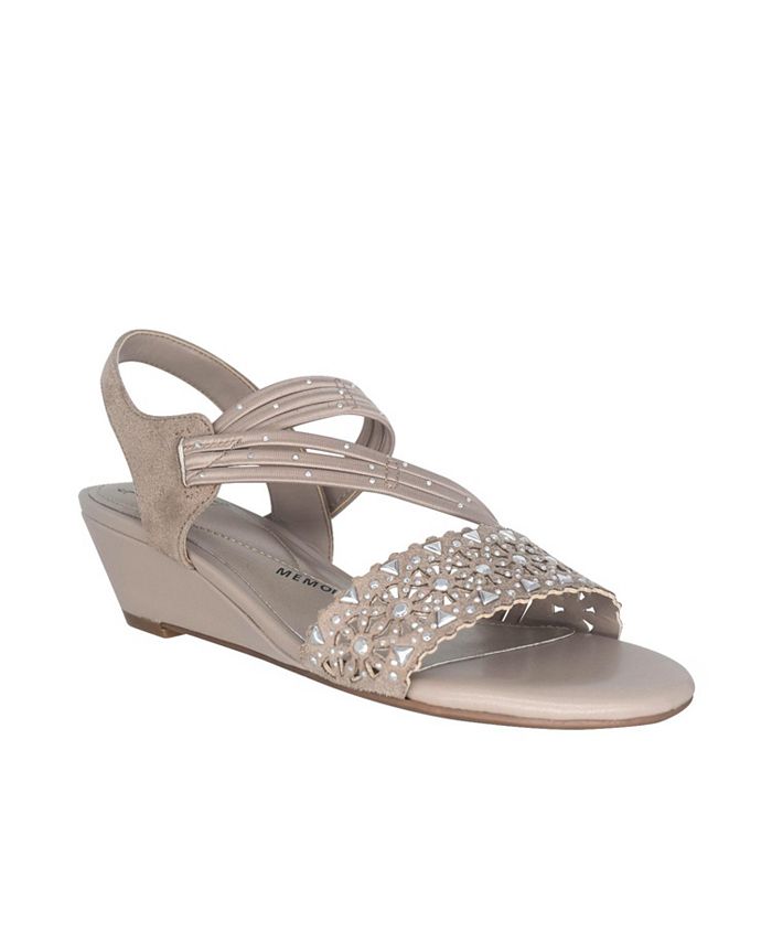Impo Women's Gatrina Embellished Stretch Wedge Sandals - Macy's