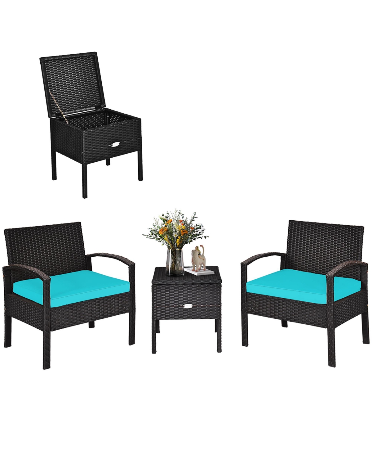 Click here for 3PC Outdoor Patio Rattan Furniture Set Storage Cof... prices