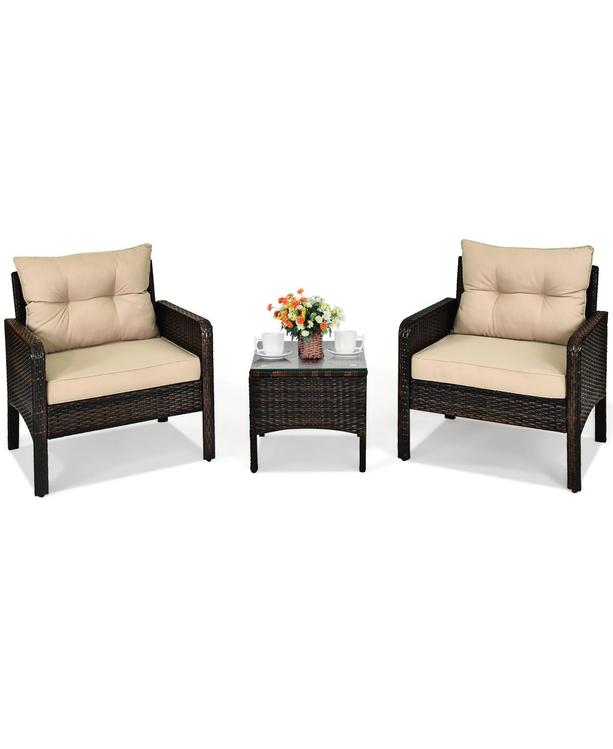 Click here for 3PCS Outdoor Rattan Conversation Set Patio Furnitu... prices