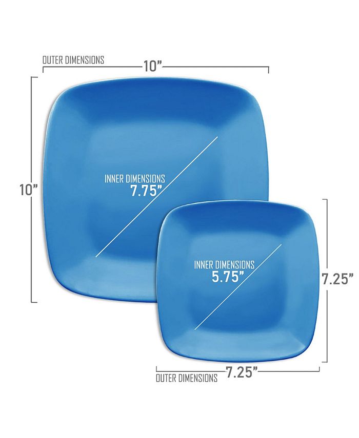 Smarty Had A Party Blue Flat Rounded Square Disposable Plastic ...