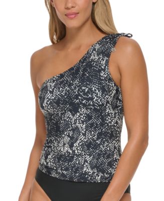 DKNY Women's Snake-Print One-Shoulder Tankini Top - Macy's