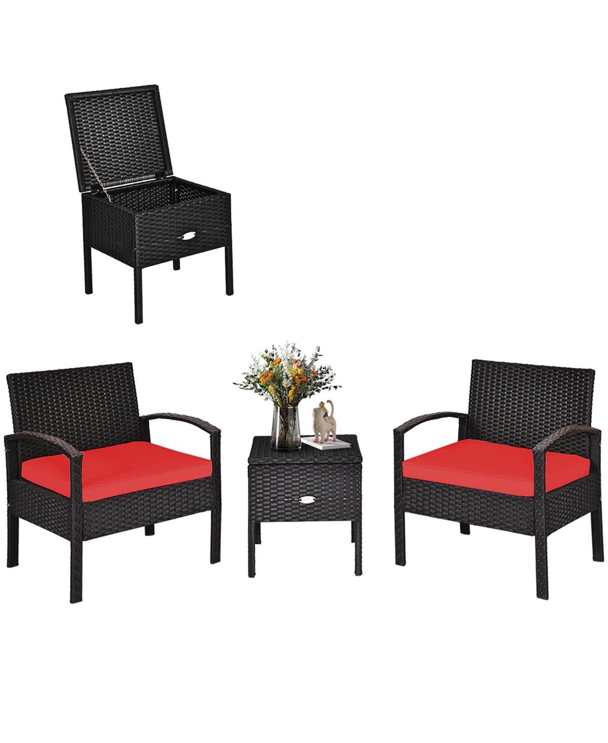 Click here for 3PC Outdoor Patio Rattan Furniture Set Storage Cof... prices