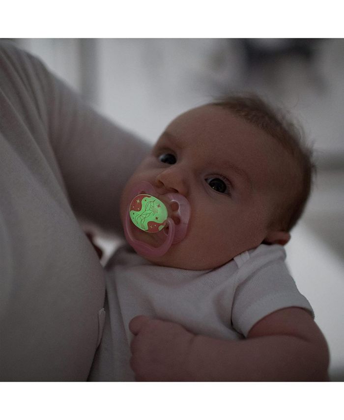 Dr. Browns Advantage Symmetrical Pacifier, Pink, Glow-in-the-Dark, 3 ...