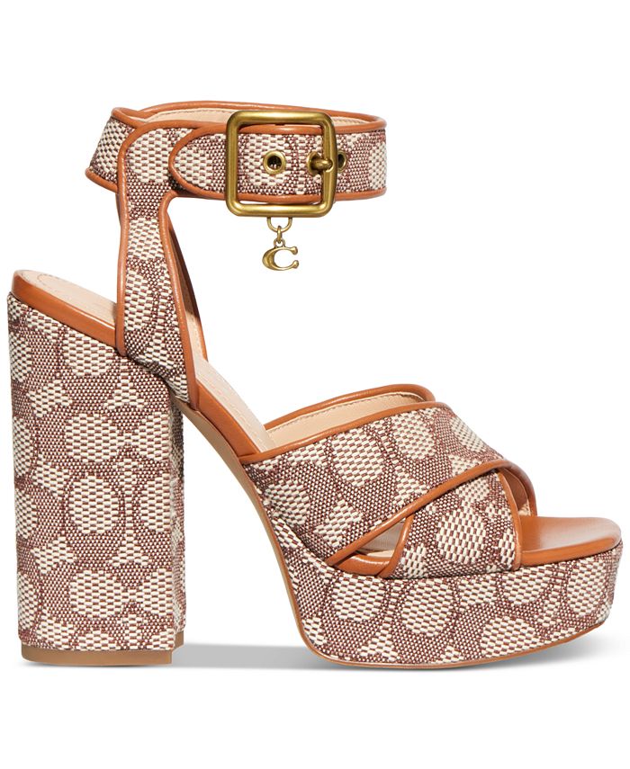 COACH Nelly Crossband Platform Dress Sandals - Macy's