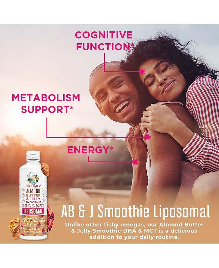 MaryRuth Organics DHA MCT Liposomal, Almond Butter & Jelly Smoothie, 15 ...
