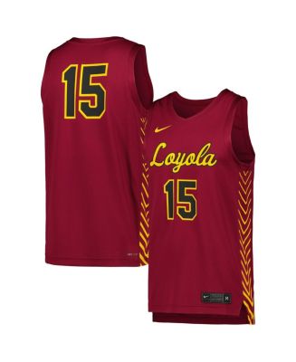 Men's Nike #15 Maroon Loyola Chicago Ramblers Replica Basketball Jersey ...