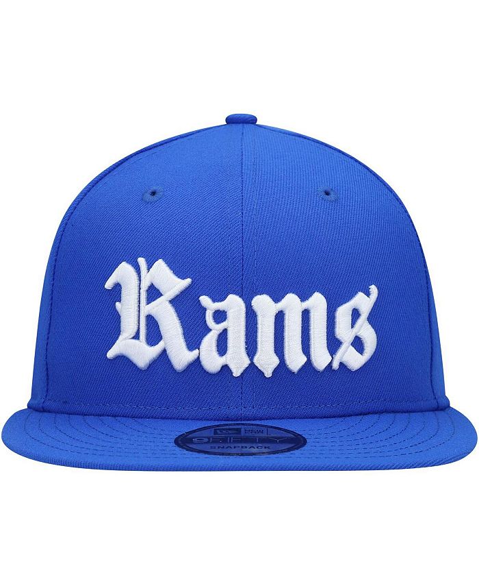 New Era Men's Royal Los Angeles Rams Gothic Script 9FIFTY Snapback Hat ...