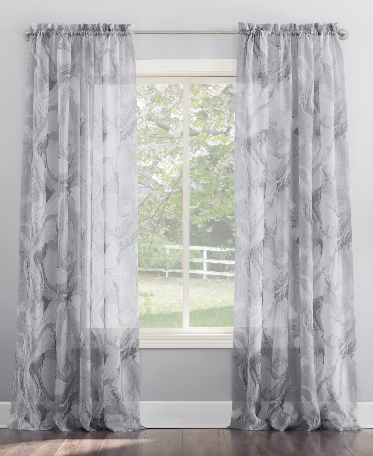 Click here for Cristo Crushed Sheer Voile Rod Pocket Curtain Pane... prices