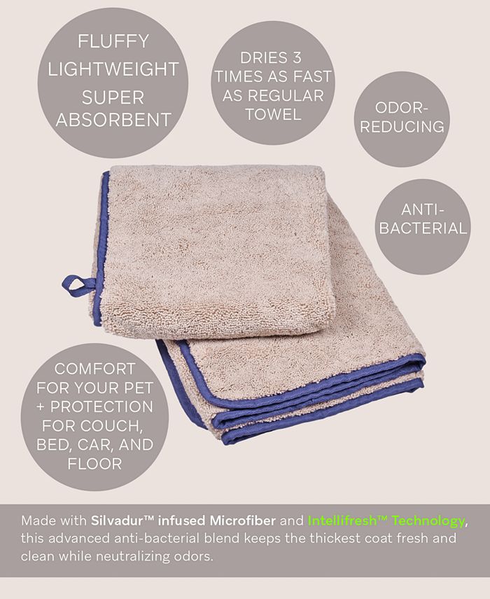 Petcode Paws Deluxe Dog Grooming 40" x 25" Spa Kit Towel, Set of 4 - Macy's