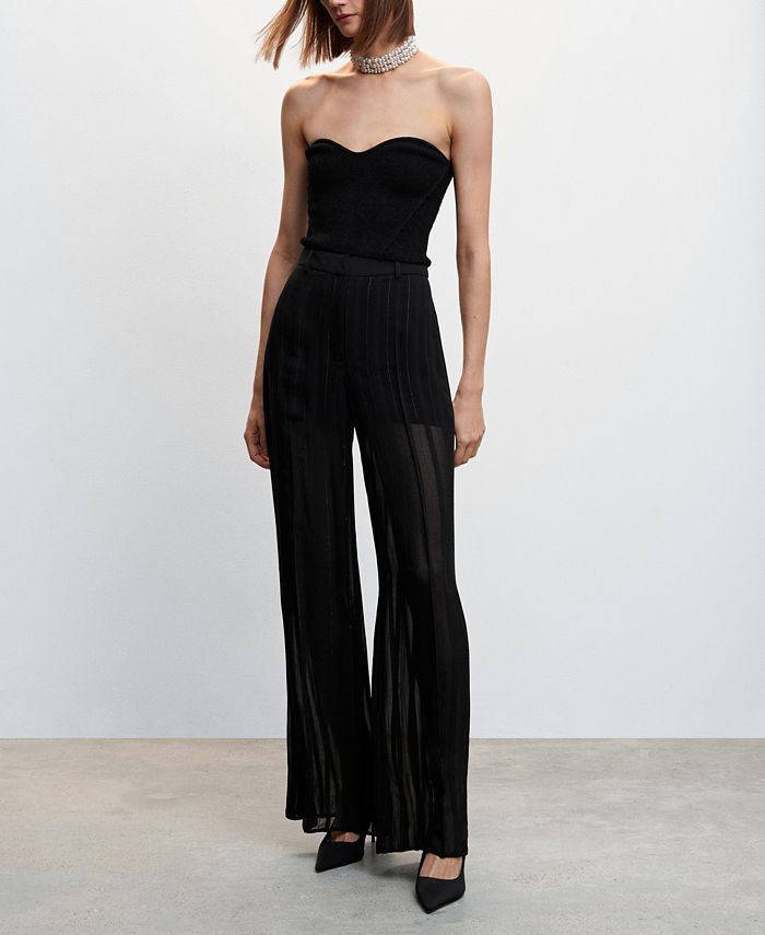 MANGO Women's Tweed Corset Top - Macy's