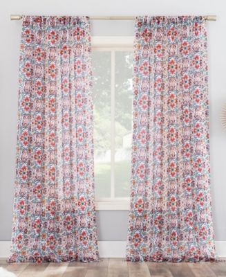 Trixie Medallion Print Sheer Rod Pocket Curtain Panel - Macy's